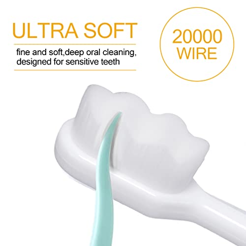 Besfony 4 Pack Extra Soft Toothbrush with 20000 Soft Bristles for Sensitive Gums, Manual Ultra Soft Nano Toothbrushes for Protect Fragile Gums, Perfect for Kids & Adults(Black/White)