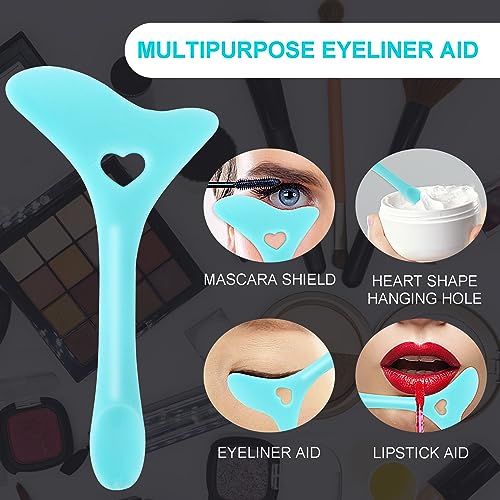 4Pcs Silicone Eyeliner Tool Reusable Winged Eyeliner Stencil Mascara Shield Applicator Guard Pads Eyeshadow Stencil Eye Makeup Aid Tool for Beginners Eyeliner Eyelash Lipstick Applicator Guide Tool