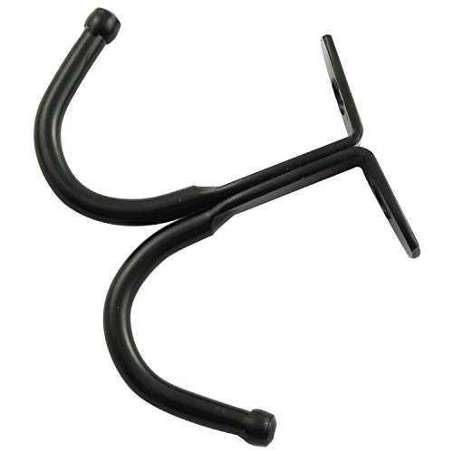 Youliang 5pcs Black Double Prong Hook for Towel, Robe, Coat Clothes 50kg Load Bearing