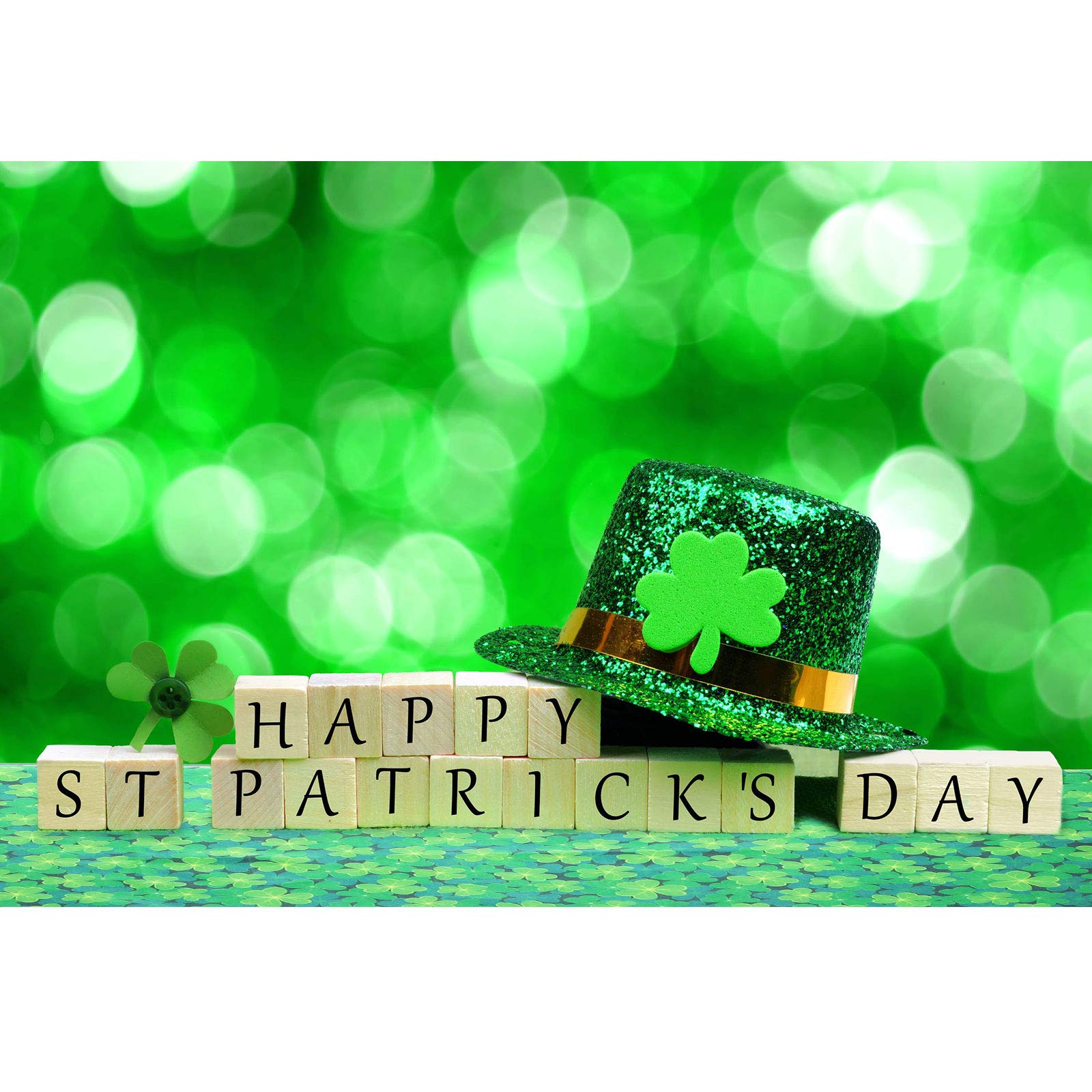 Tatuo St Patrick's Day Tablecloth Spring Rectangle Clover Tablecover Shamrock Tablecloth Green Leaves Table Runner for St Patrick's Day (Shamrock,55 x 78 Inch)