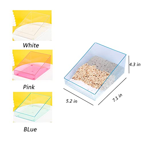 Acsist Hamster Sand Bath Container Acrylic Sand-Bath Box Guinea Pigs Bathroom Shower Toilet Digging Sand Small Animals Bathtub for Gerbil Guinea Pig Hedgehog(Blue)