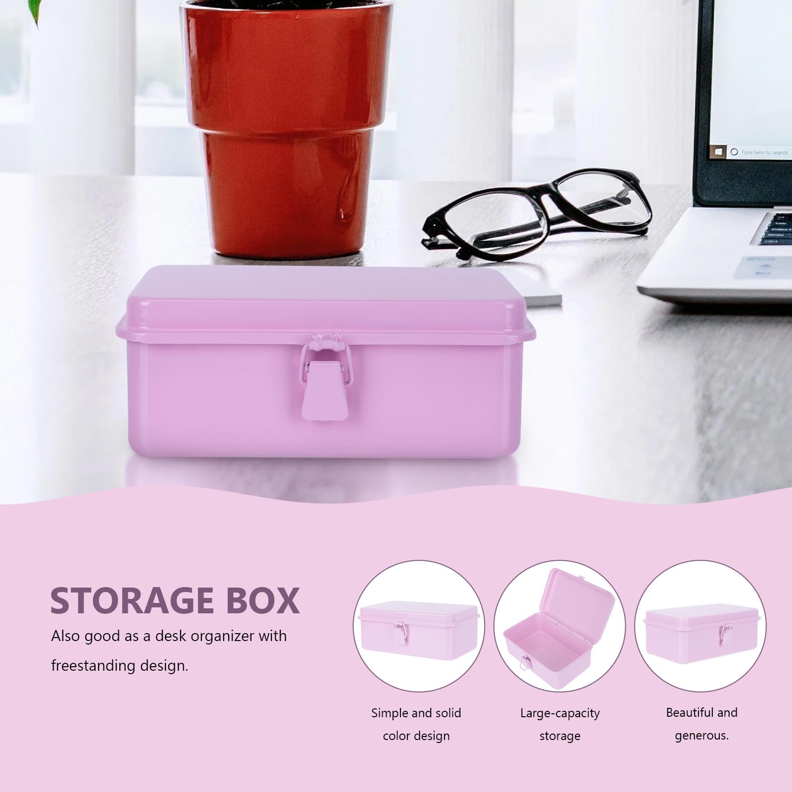 Cabilock 1pc Box Snack Metal Nesting tins Drawer Box Storage Rack Household Trash Box Simple Sundries Holder Storage Container Hinge Tray Mini Hinges Rectangle Jewelry Box Seal