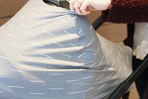 Baby Car Seat Cover Canopy and Nursing Cover Multi-Use Stretchy 5 in 1 Gift "Dash" by Copper Pearl