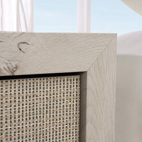 Sauder Pacific View Wood and Metal Nightstand in Chalked Chestnut Oak