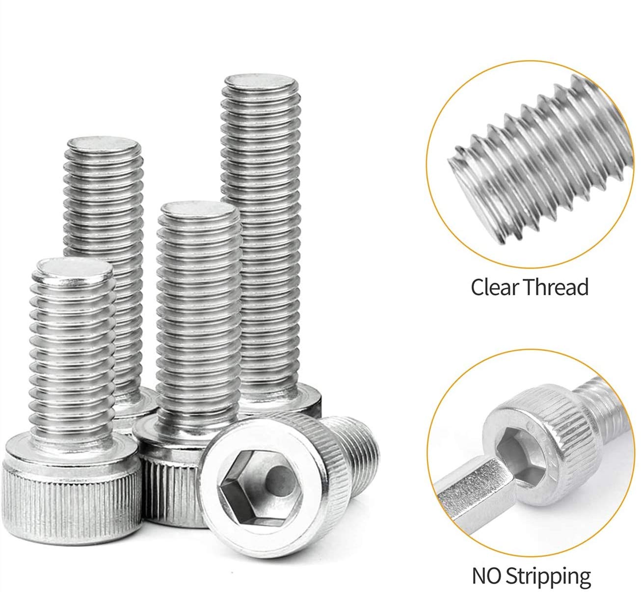 Guard4U 480Pcs Metric M2 M2.5 M3 304 Stainless Steel Hex Socket Head Cap Screws Nuts Assortment Kit