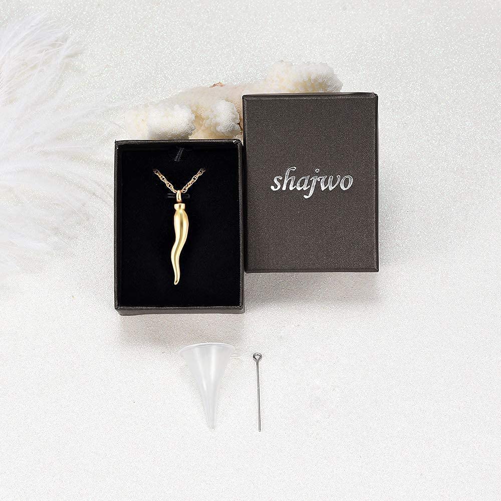 2PCS Cremation Jewelry Heart Horn Urn Necklaces for Ashes for Women Men