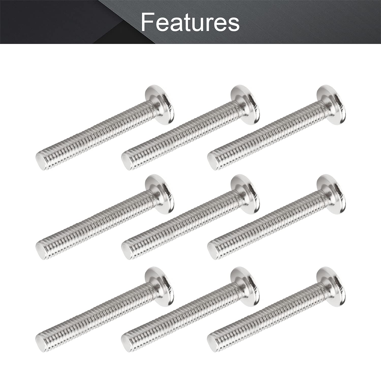 MroMax 20Pcs M6 x 40mm Flat Head Hex Socket Cap Screws Bolts, Nickel Plated Carbon Steel Fully Threaded Furniture Screws for Assemble Cabinets, Baby Beds, Tables and Chairs