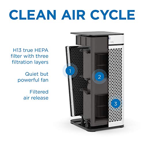 Medify Air MA-40 Air Purifier with H13 True HEPA Filter | 840 sq ft Coverage | for Allergens, Wildfire Smoke, Dust, Odors, Pollen, Pet Dander | Quiet 99.7% Removal to 0.1 Microns | White, 1-Pack