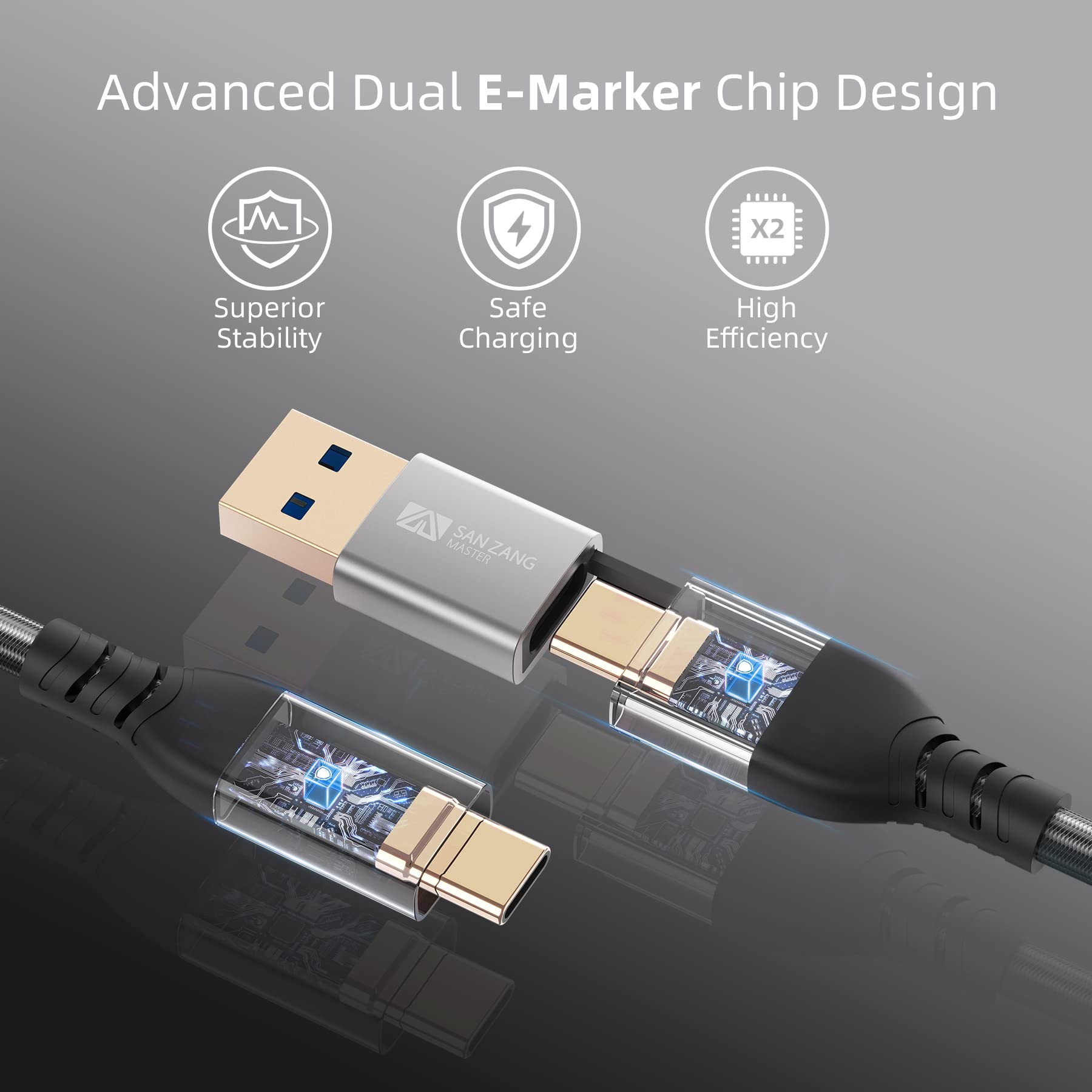 8 in 1 USB c hub Adapter with 100w Cable for Thunderbolt