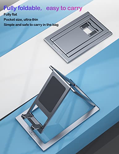 Adjustable Cell Phone Stand,Desk Phone Holder,Cradle,Dock,Aluminum Foldable Cell Phone Stand for Desk,iPhone Stand Holder for iPhone 14,Plus,Pro,Pro Max,13,12,All Android Smartphone Office Accessories