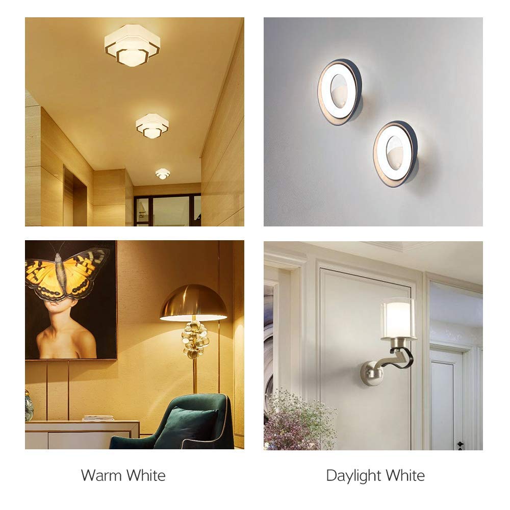 4-Pack LED JDE11 110V Warm White 3000k 40W-50W Equivalent Halogen Replacement Lights Replaces T4 T3 JD e11 Light Bulb.Mini Porcelain Candelabra Base