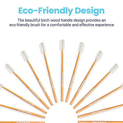 Ortho-buddy Orthodontic Toothbrush for Braces, Nylon Bristle Toothbrush for Teens & Adults with Braces, Brackets, and Wires for Regular & Interdental Cleaning of Teeth & Gums - Brown, Pack of 1