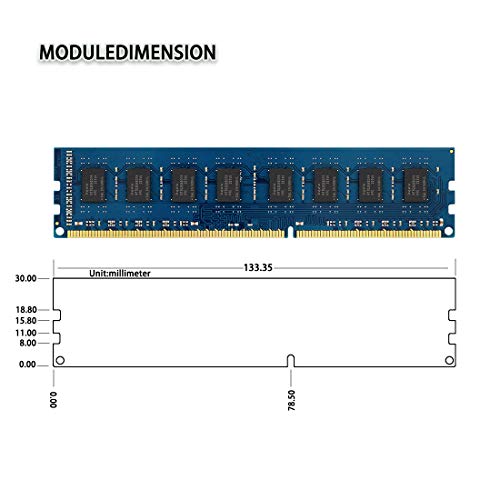 DUOMEIQI PC3 10600 DDR3 1333MHz Ram 8GB(2 X 4GB) PC3-10600U DIMM Memory DDR3-1333 Ram 8GB 1333mhz UDIMM 2RX8 CL9 1.5V 240 Pin Non-ECC Unbuffered for Desktop Computer Memory Module Upgrades
