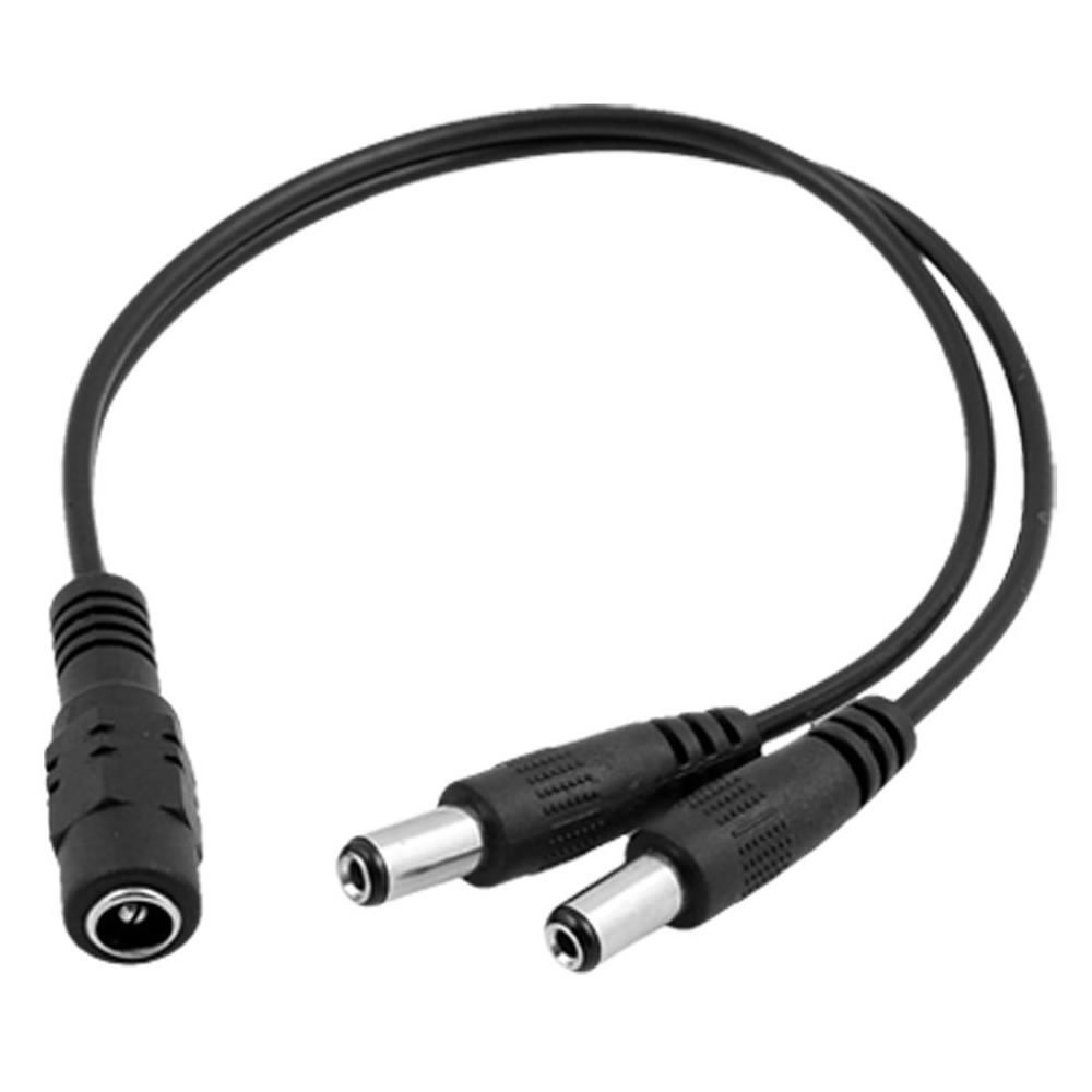 BronaGrand 2pcs DC Power 1 Female to 2 Male 5.1mm X 2.1mm DC Power Adapter Splitter Cable for CCTV Security Cameras LED Strip Light