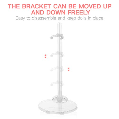 ARTIBETTER 12Pcs Doll Stand Transparent Doll Stand Plastic Doll Display Holder Clear Action Figures Doll Accessories