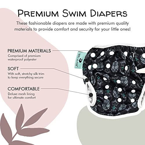 Reusable Swim Diaper and Wet Bag for Babies, Infants & Toddlers - Adjustable Girls Swimming Diaper 0-2 Years and Water Resistant Swim Bag โ Zig Zag โ 1 Pack by Will & Fox