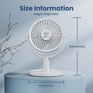 4 Speeds Strong Desk Fan with Elegant Apperance, Personal Portable Mini USB Fan, Quiet, 310 Degree Rotation, Detachable, Easy to Clean, Lightweight, 4 inch, for Bedroom, Desk, Home⦠B08QTX4K7L