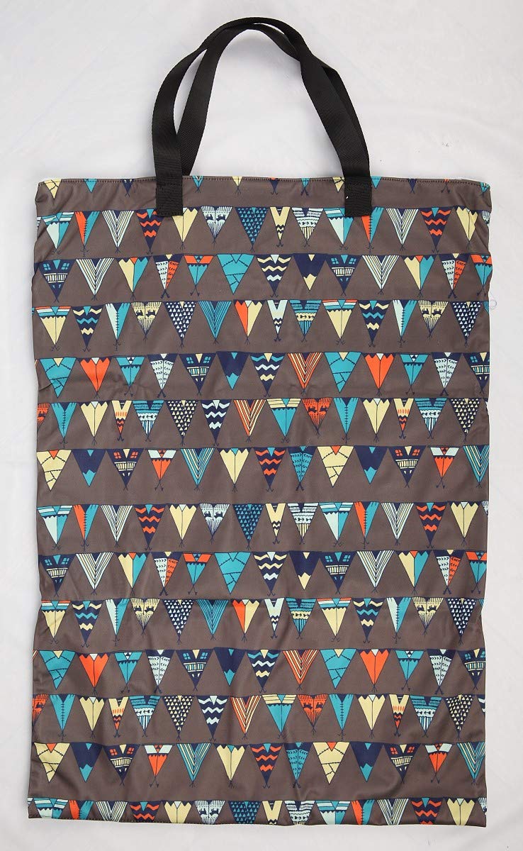 Large Hanging Wet/Dry Cloth Diaper Pail Bag for Reusable Diapers or Laundry (Indian Tents)