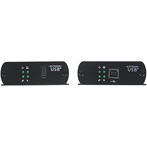 StarTech.com USB 2.0 Extender Over Cat5/Cat5e/Cat6 Ethernet Cable (RJ45) - 330ft/100m Industrial USB Extender Adapter Kit w/ESD Protection & Metal Case - Externally Powered - 480 Mbps (USB2001EXT2NA)