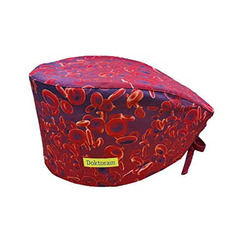 A Striking and Fashion-Forward Headwear with a Bold Skull Design and Red Platelet Accents