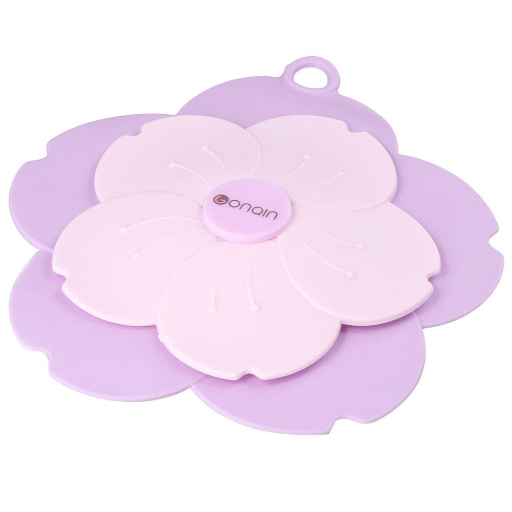 hobbyme 4 PCS Large Shower Drain Stopper, Flower Pattern Silicone Hair Catcher Bathtub Drain Stopper, 2 in 1 Press Kitchen Sink Strainers Protectors Cover, Upgrade Easy to Install