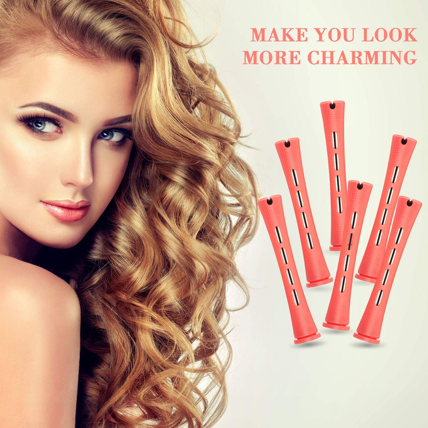 WILLBOND 36 Pieces Cold Wave Rod Hair Perm Rods Hair Rollers Perming Curlers with Steel Rat Tail Comb for Hairdressing Styling