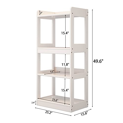 BALANBO 4-Bookshelf Cube Simple Shelf Display Rack Multifunctional Storage Display Rack Suitable for Home Office Living Room Decoration-White…