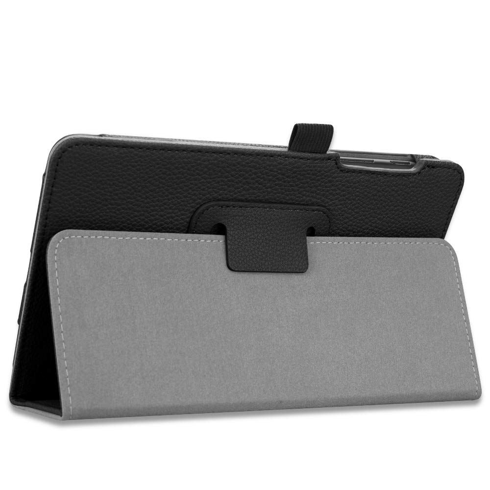 Fintie Folio Case for Samsung Galaxy Tab A 8.0 2018 Model SM-T387, Slim Fit Premium Vegan Leather Stand Cover, Black