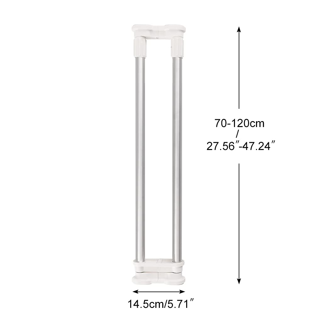 Hershii 2 Pack Expandable Closet Shelf Tension Rod Adjustable Metal Storage Rack Hanger Cabinet Organizer DIY Divider Separator for Wardrobe Cupboard Kitchen Bathroom, Ivory, 27.56-47.24 in