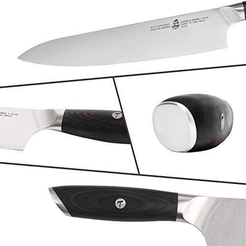 TUO Chef Knife - 10 inch Kitchen Cooking Knife Pro Chefs Knife - German HC Steel Kitchen Knife with Pakkawood Handle - FALCON SERIES with Gift Box