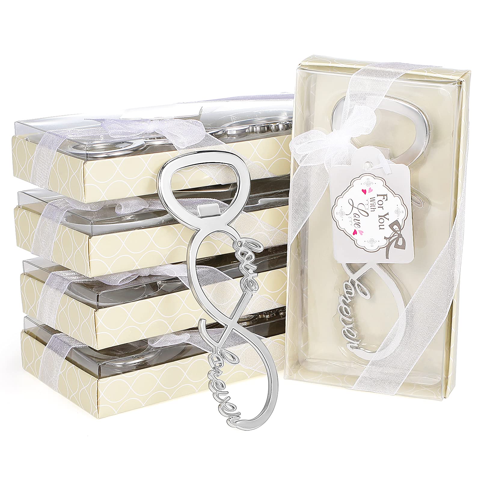 36 Packs Love Forever Bottle Opener Wedding Party Favors for Guest Souvenir Bridal Shower Return Present Birthday Party Decorations and Supplies (Silver)