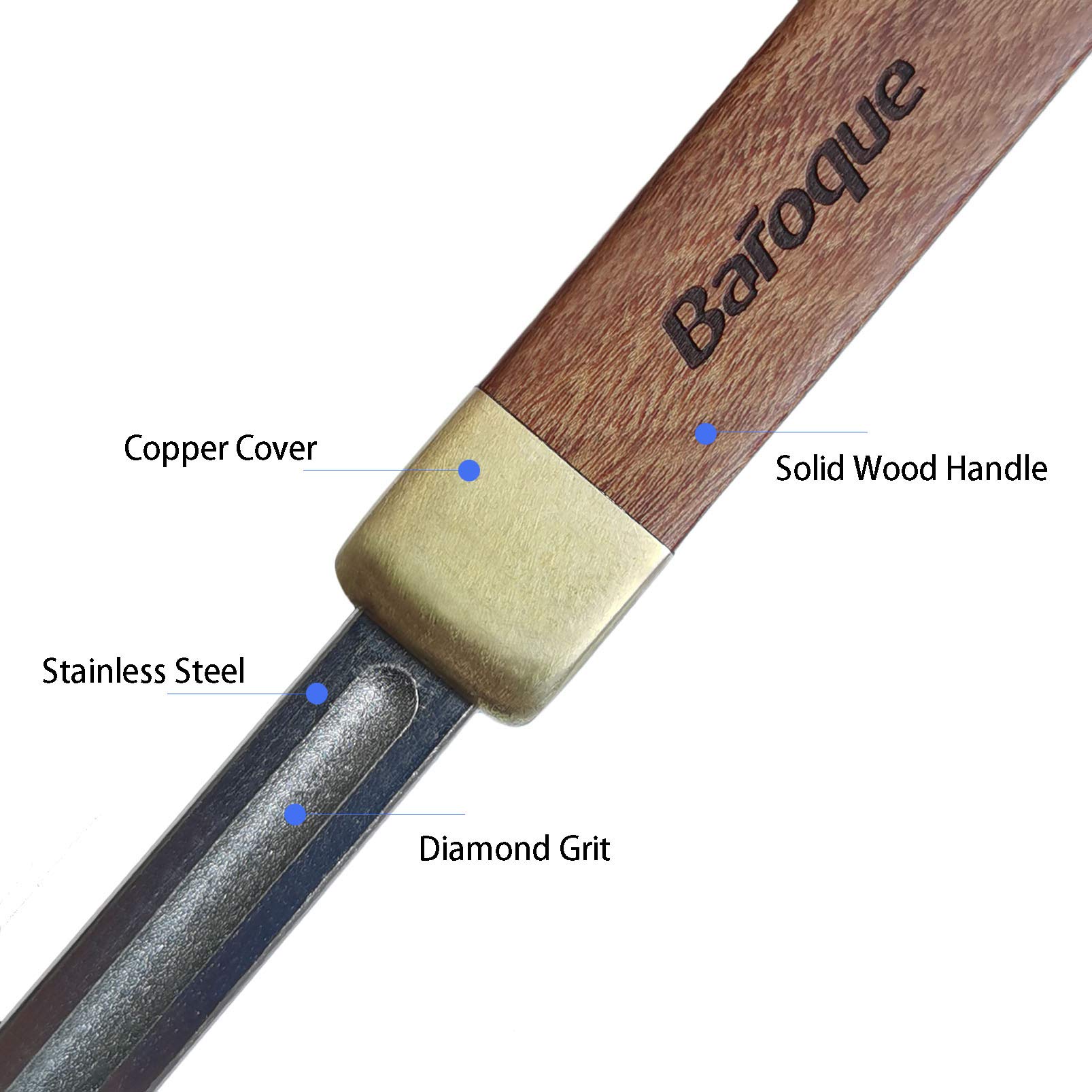 4th Generation Upgrated Baroque Guitar Fret Crowning File with 3 Crowning Grooves and 1 Full Grit Side & Luthier Leveling Dressing Tool Suitable for Electric Acoustic Guitar,Ukulele,Bass,Banjo etc