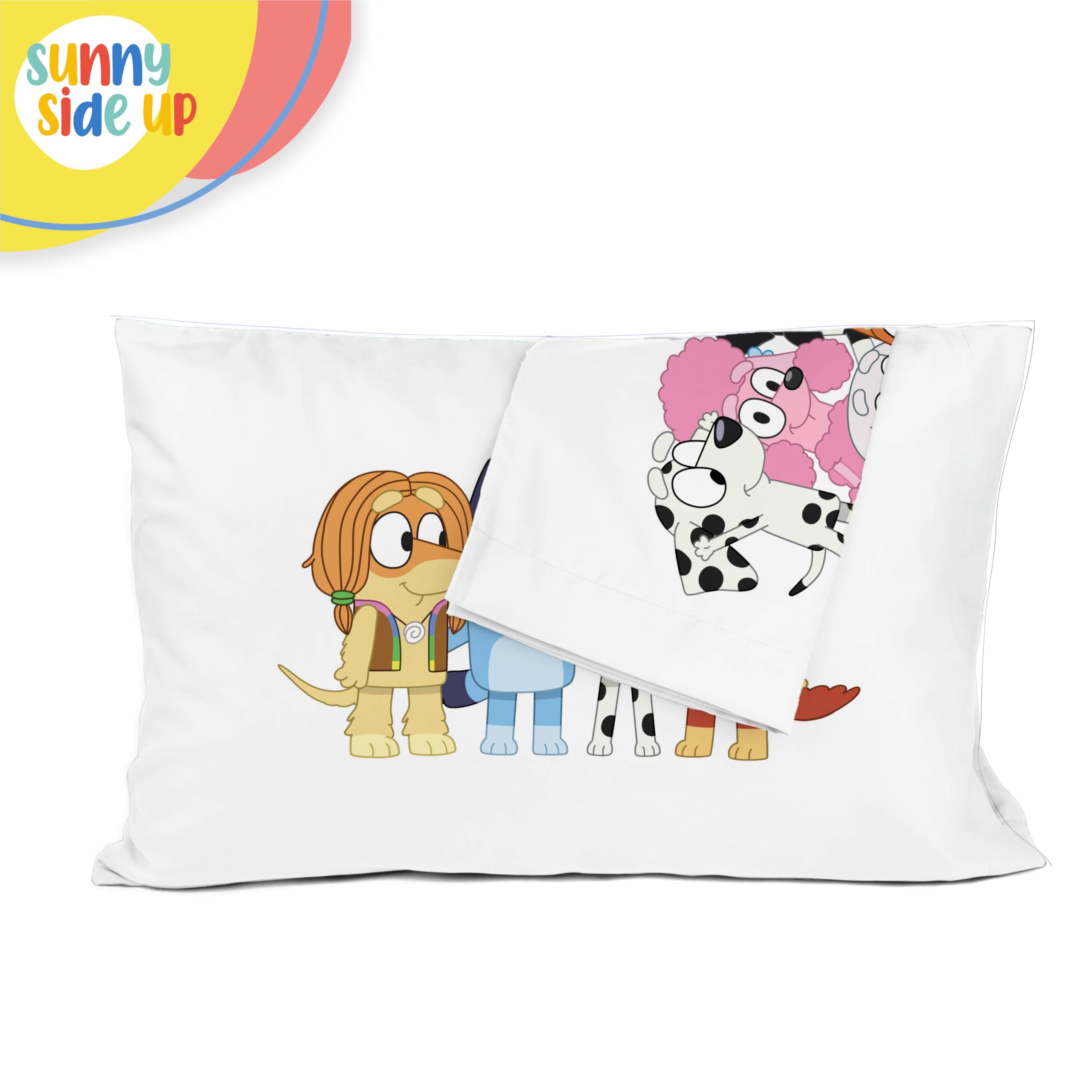 Bluey & Bingo 2 Pack Reversible Pillowcases - Double Sided Pillow Covers, Kids Super Soft Bedding