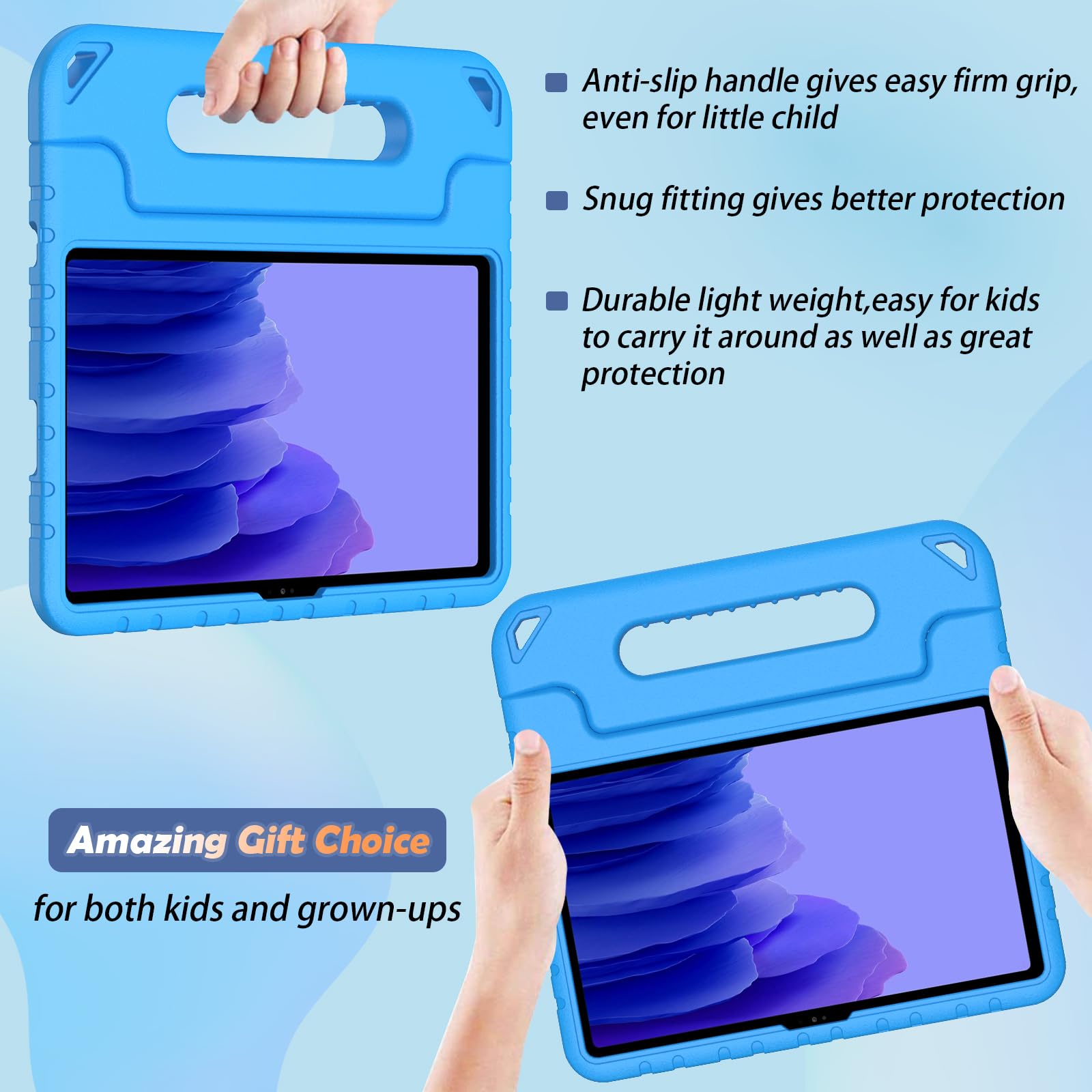 LTROP Kids Case for Samsung Galaxy Tab A7 10.4 Inch(2022/2020),Galaxy Tab A7 10.4 Case,Shockproof Convertible Handle Stand Case for Samsung Galaxy Tab A7 10.4(Model SM-T500/T503/T505/T507/T509), Blue