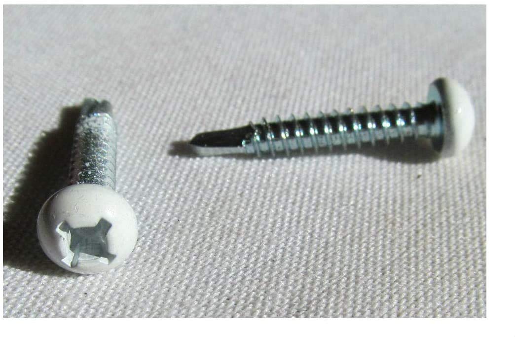DYNAMITT 100 Pan White Head Screw # 8 X 1" Quad Drive Self Tap Drill Screws Cargo RV