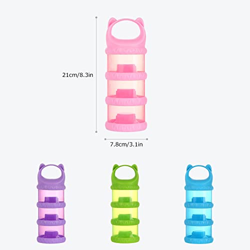 Baby Milk Powder Dispenser, 3 Layers Stackable Cute Cat Travel Portable Formula Container, Milk Powder Formula Dispenser for Fruits, Snacks and Nuts