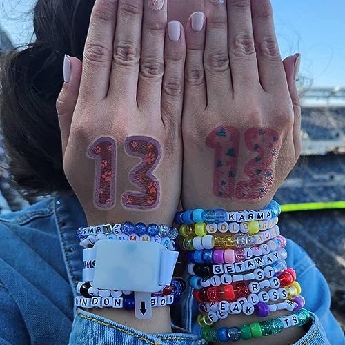 48 Pcs 13 Temporary Tattoo, 13 Tattoo, Glow in Dark 13 Hand tattoo, Merch Accessories