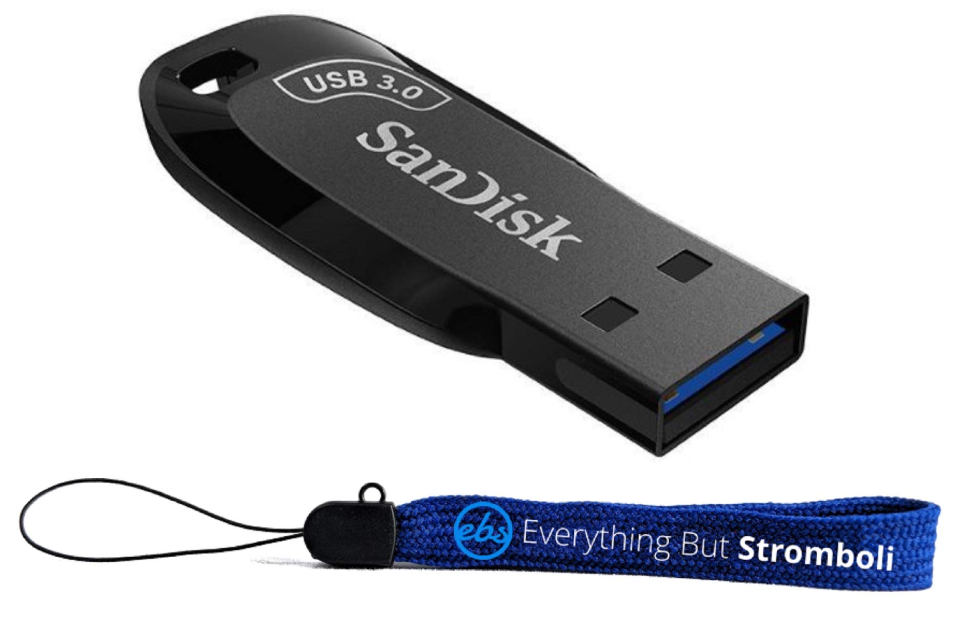 SanDisk Ultra Shift 64GB USB 3.0 Flash Drive for Computers & Laptops - High Speed (SDCZ410-064G-G46) Bundle with (1) Everything But Stromboli Lanyard
