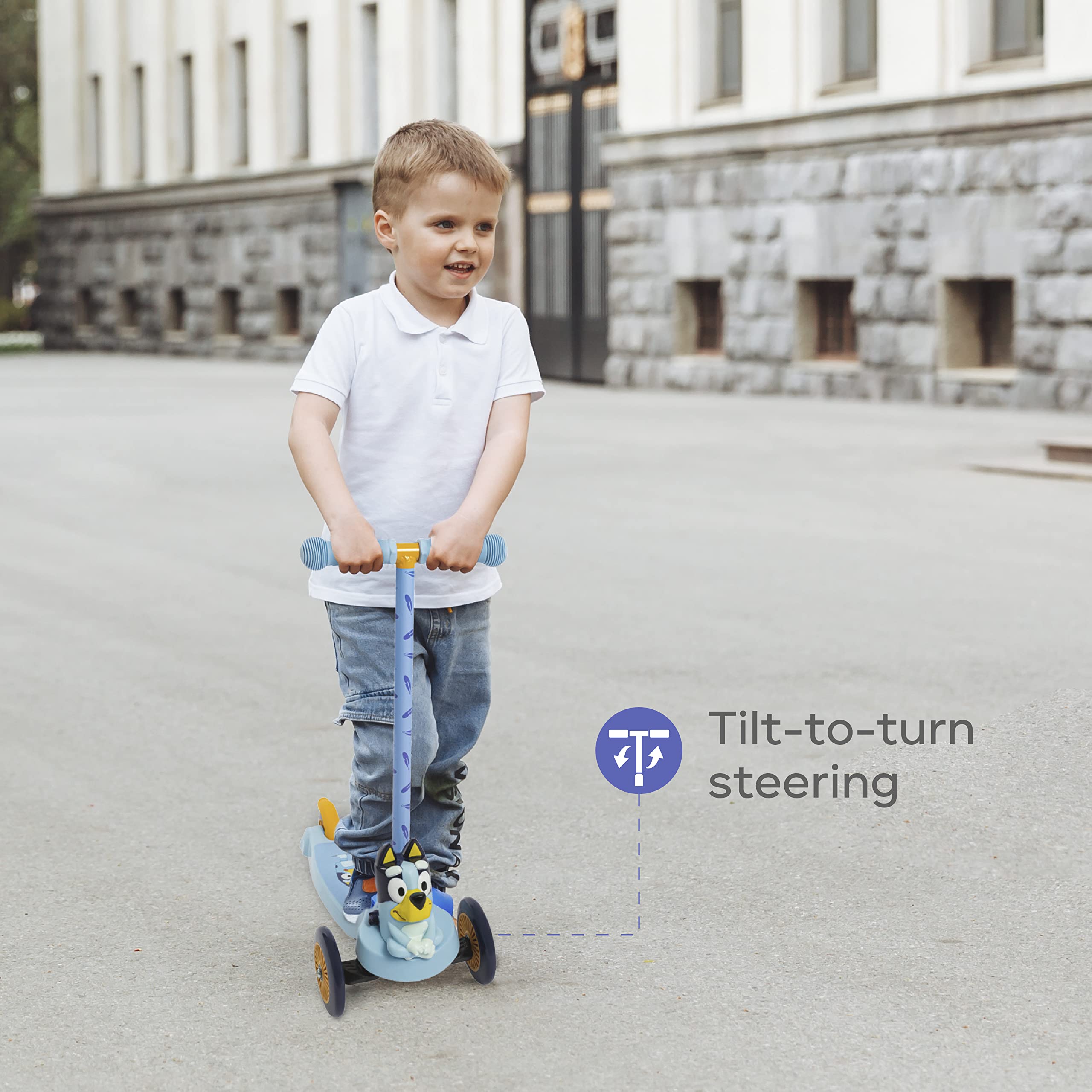 3D Peppa Pig Self Balancing Scooter | Toddler & Kids Scooter, 3 Wheel Platform, Foot Activated Brake, 75 lbs Weight Limit, for Ages 3 and Up