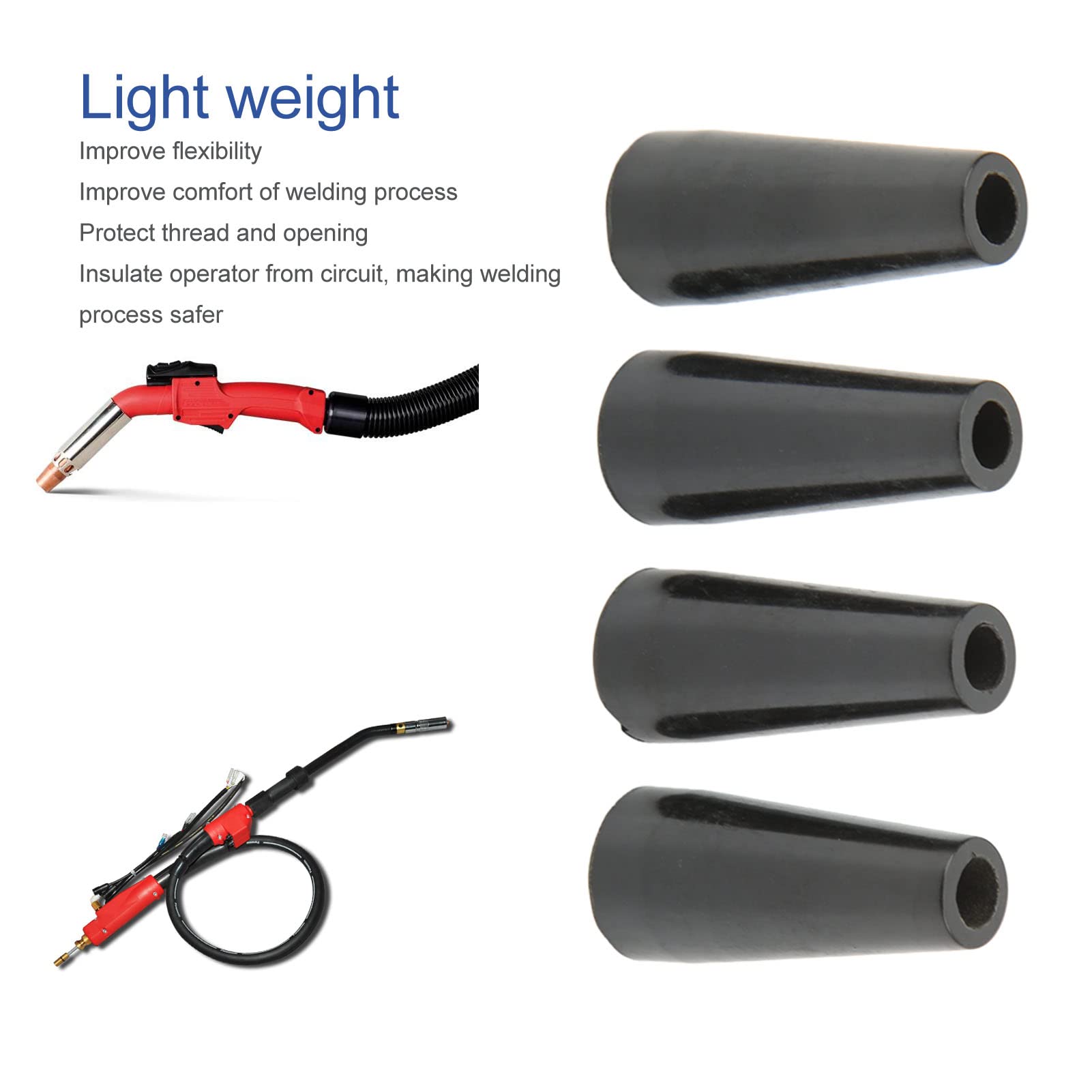 4Pcs Flux Core Gasless Nozzle Self Shield Torch Nozzle Self Protection Welding Parts 100L MIG Welder Accessories Plastic Welder