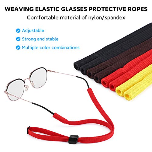 SITREMEN 4 Pcs Premium Glasses Straps, Adjustable Sports Sunglasses String Holder for Men Women Kids, Eyeglasses Holder Around Neck, Eyewear Retainer Cord Chains Lanyards