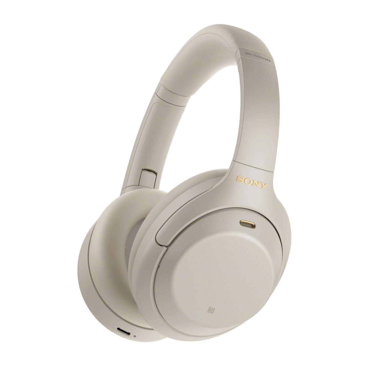 Sony WH-1000XM4 Wireless Noise Cancelling Over-Ear Headphones with Mic (Silver) WI-C100 in-Ear Wireless Headphones Bundle (2 Items)