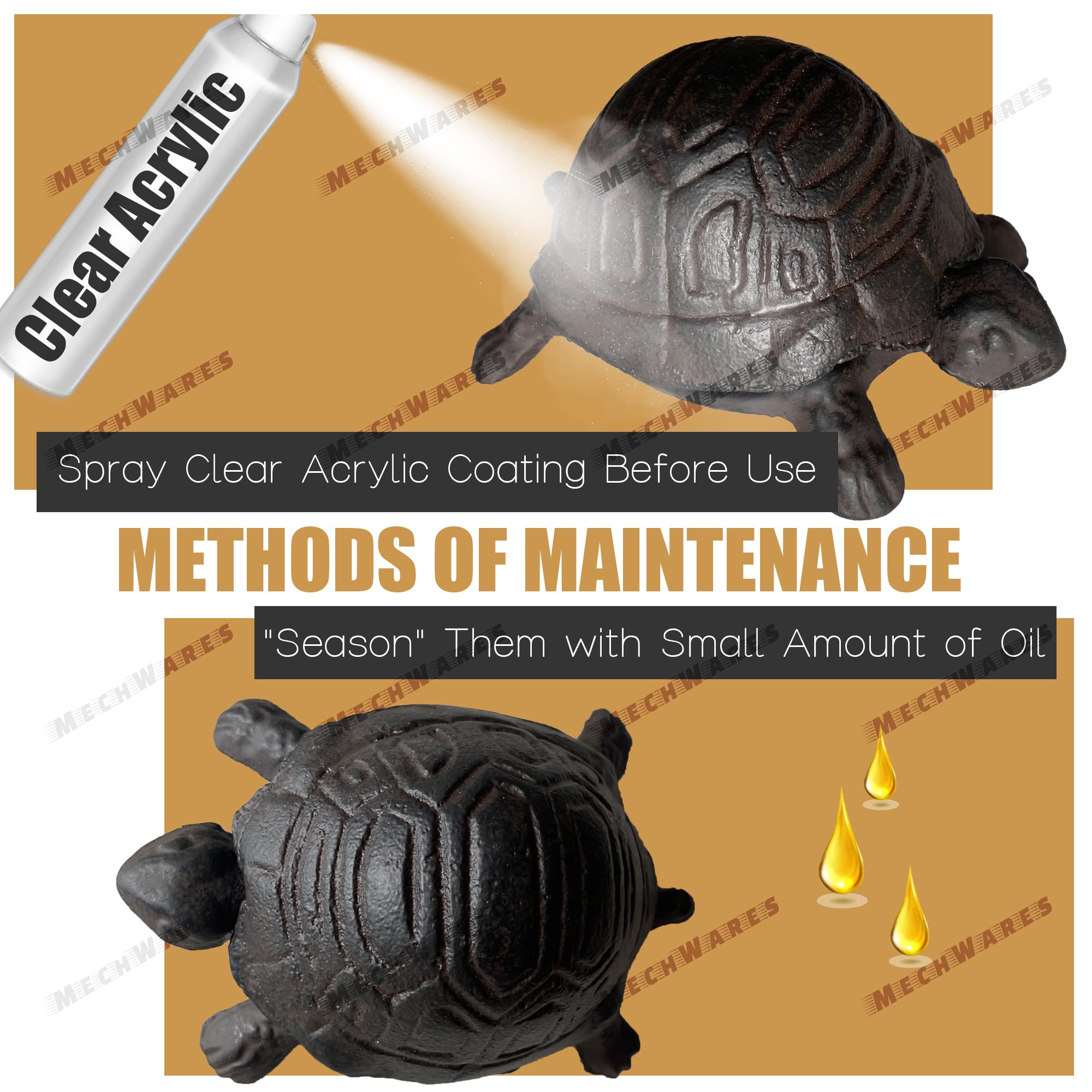 MechWares β Animal Style Cast Iron Key Hider- Hidden Key Holder for Outdoor and Indoor -Room Decoration- Garden Accessory- for Key | Ear Studs | Ring | Paper Clip- 1 Pcs (Turtle-Small)