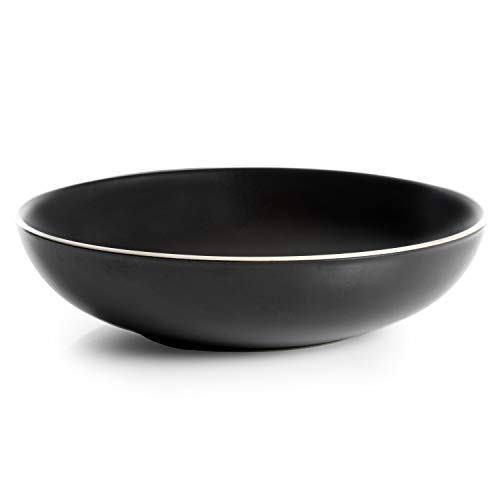 Gibson Soho Lounge Soho Lounge Dinnerware Set, 9.7" Serving Bowl, Matte Black
