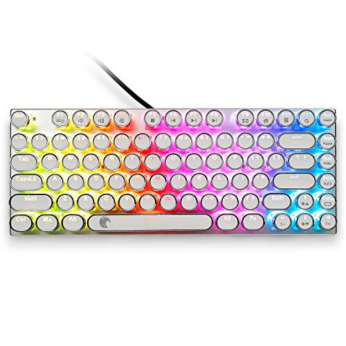 E-YOOSO Z-14 Mechanical Gaming Keyboard 104 Key, Red Switch Full-Size Computer Keyboards, Solid Yellow Backlit Mechanical Keyboard for PC Gamer, Black (Z-88 RedW)
