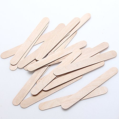 Bluezoo 100 Count Waxing Sticks Spatulas Large Wood Wax Applicator for Eyebrow Bikini Line Hair Removal and Smooth Skin, Salon Spa and Home Usage, Wooden Wax Stick