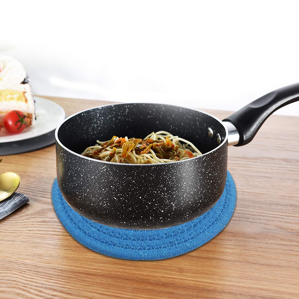 4 Pcs Cotton Thread Weave Hot Pot Holders, AIFUDA Multi-use Hot Mats Non-Slip Stylish Coasters Insulation Hot Pads Trivet for Cooking and Baking