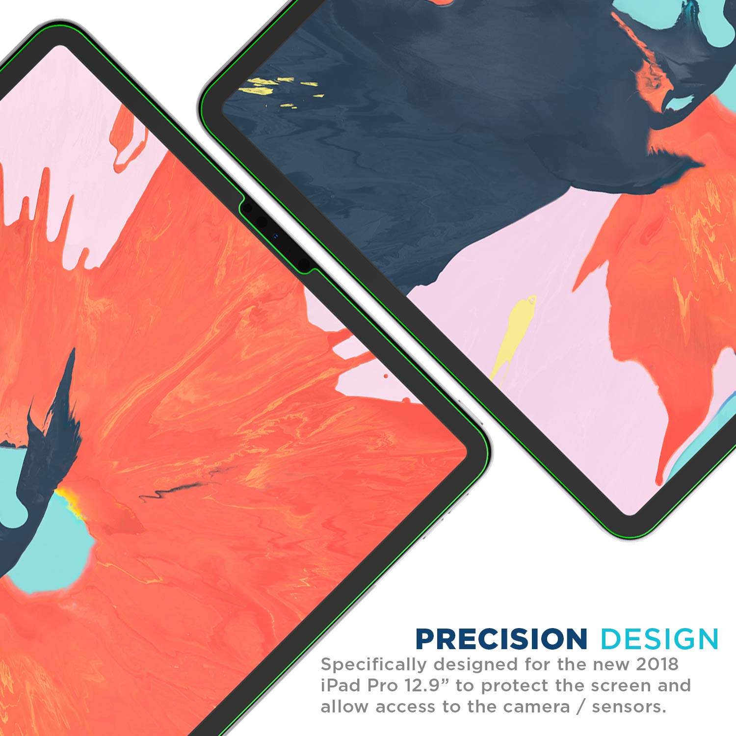 Tech Armor Screen Protector for iPad Pro 12.9 Inch 2022/2021/2020/2018 (6th/5th/4th/3rd) Model, 9 H Hardness Liquid Retina Display, Face ID Compatible, Ballistic Tempered Glass 1 Pack