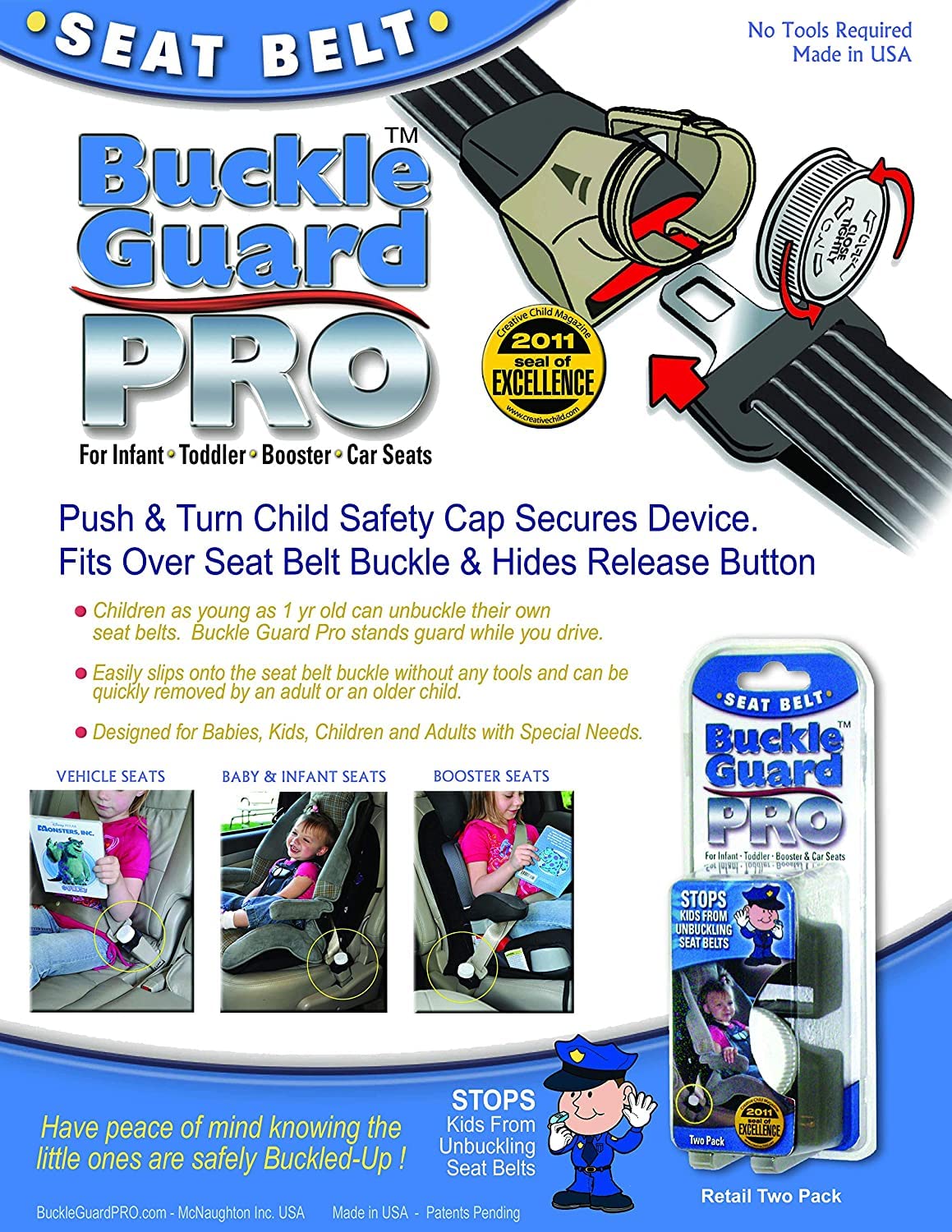 Buckle Guard Seat Belt Button Cover (Black 2 Pack) Deters Kids and Disabled Adults from Opening Their Seat Belt Buckles While Riding in a Motorized Vehicle, Works Best on Buses, Commercial Vans