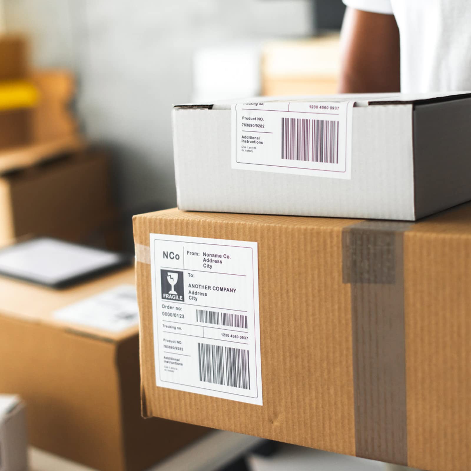 4x6 Direct Thermal Labels 20 Rolls, BESTIKER Thermal Shipping Label Roll of 250 Labels Compatible Zebra 2844 Rollo Thermal Printer 4x6 Label with Perforated Line (1β Core) - Total 5000 Labels